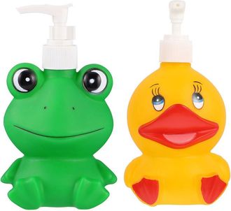 Exceart 2 St&uuml;ck Cartoon Seifenspender 300Ml Druckspender F&uuml;r Duschgel Und Lotion Wiederverwendbare Shampoo Flaschen F&uuml;r Bad Und Reise