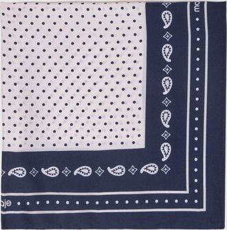 Maje Bandana 60x60 Imprimé En Soie - Marine Pois Bandana Print - Maje