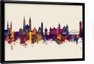 artboxONE Poster mit schwarzem Rahmen 18x13 cm Städte Bamberg Germany Skyline Autumn - Bild Bamberg bunt City