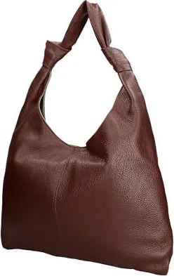 Gave Lux Sac &agrave; bandouli&egrave;re pour femme en cuir v&eacute;ritable Made in Italy 41x28x3 cm GLX228113923FBG, marron fonc&eacute;, Taille unique