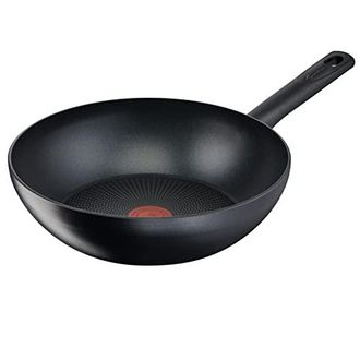 Lagostina R&eacute;g&eacute;nera Green Wok Antiadh&eacute;sif en aluminium 100% recycl&eacute; &Oslash; 28 cm, po&ecirc;le &agrave; induction gaz et four, rev&ecirc;tement anti-rayures, poign&eacute;e ergonomique