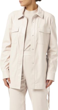 Comma Overshirt in Lederoptik mit abnehmbarem Gürtel