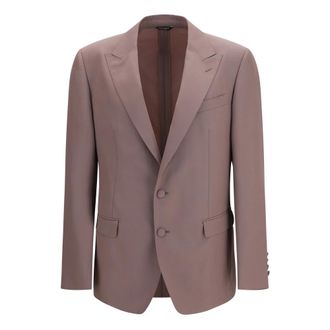 Dolce & Gabbana Veste en popeline de laine &agrave; un bouton - Homme - Vestes - Brun - Taille: M