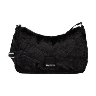 Karl Lagerfeld Kleine Kunstpelz-Umh&auml;ngetasche - - Bags - Damen - Schwarzk - ONE SIZE