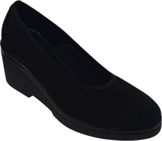 Cinzia Soft DM100849 Chaussures pour femme en daim avec compensation 6 cm, &eacute;l&eacute;gantes et pratiques de bureau., Noir, 41 EU