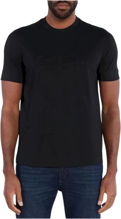 Emporio Armani Homme, Tops, Bleu, Taille: M Logo-detail T-shirt