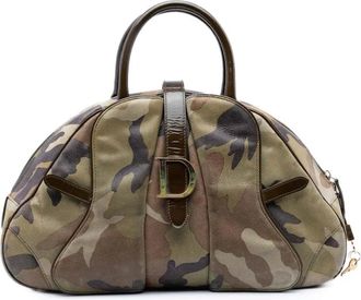 Dior sac à main Double Saddle Bowler en toile à motif camouflage (2001) - Vert