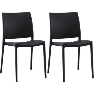 Clp Lot de 2 chaises de jardin Meton Noir