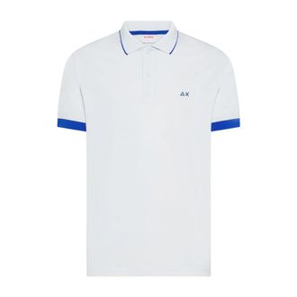 Sun 68 Polo Small Stripe Fluo S/S - - Tops - Herren - Wei&szlig; - 2XL