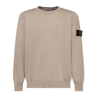 Stone Island Homme, Sweatshirts et sweats &agrave; capuche, Beige, Taille: M Pull ras du cou avec coutures &agrave; bords roul&eacute;s
