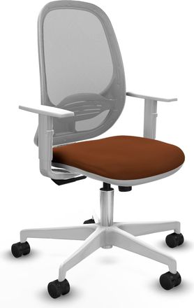 Piqueras y Crespo B&uuml;rostuhl f&uuml;r Lendenwirbels&auml;ule, verstellbar, mit wei&szlig;en Armlehnen, 3 Positionen und Schneideschaum, mit Rollen von 65 mm, Nylon, Grau/Braun