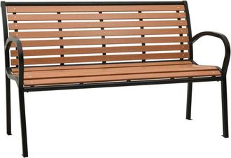 vidaXL Gartenbank Schwarz und Braun 116 cm Stahl und WPC vidaXL