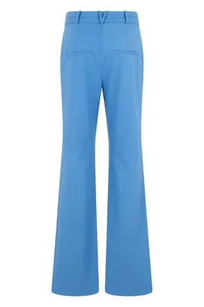 Veronica Beard High-Waist Wide-Leg Viscose Trousers - Blue