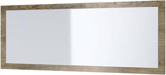 Vladon Miroir Lima, Miroir Mural avec Cadre de Style Moderne, Blanc Haute Brillance (139 x 55 cm)