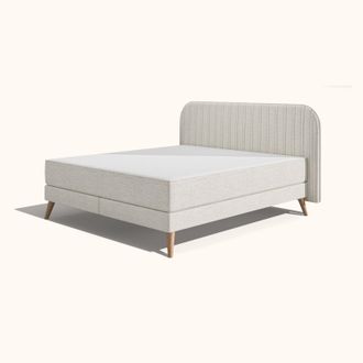 Emma Original Elite Boxspringbett - Dunkelgrau - 140x200 cm - Kopfteil Kissen - Metallf&uuml;&szlig;e