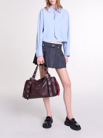 Maje Schwarzer Minirock Mit Jeans-optik - Gr&ouml;&szlig;e 38 - Maje