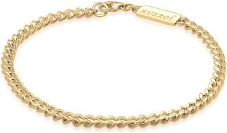 Kuzzoi Bracelet basique en argent massif 925 avec maillons épais - Doré