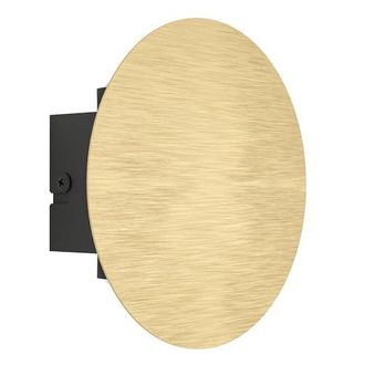 Eglo LED Wandleuchte innen Talamello, runde Wandlampe mit indirekter Beleuchtung, Wandspot f&uuml;r Flur und Wohnzimmer, Metall in Gold-geb&uuml;rstet, warmwei&szlig;, &Oslash; 1