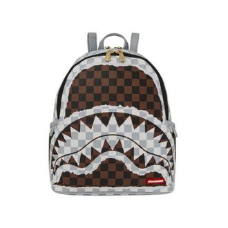 Sprayground Sprayground | Cream And Brown Tear Check Savage Backpack