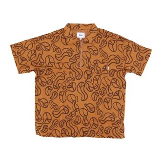 HUF Groovy Zip Arbeits Hemd - - Tops - Damen - Orange - S