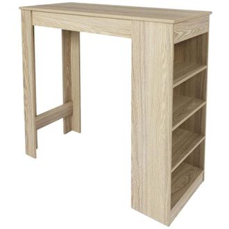 Altobuy Altobuy - kanpe - Table de Bar Mange-Debout avec Etagères Aspect Bois