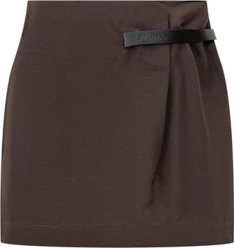 J.W.Anderson Femme, Jupes, Brun, Taille: 38 FR Leather Tab Mini Skirt