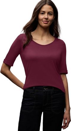 Street One T-Shirt mit Turn-Up Truffle red 36