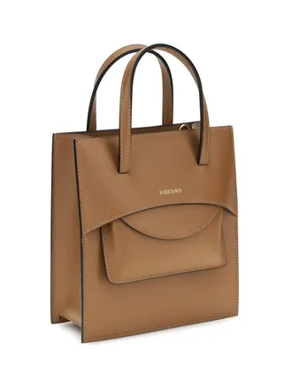 Hidesins Womens Pocket Premi&egrave;re Medium Handbag Caramel Calf Leather Bos Taurus Shoulder Bags