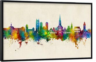 artboxONE Poster mit schwarzem Rahmen 90x60 cm Städte Münster Germany Skyline Urban - Bild münster City Cityscape