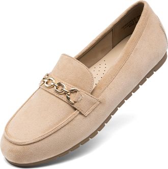 Dream Pairs Damen Loafer Mokassins Klassische Bequeme Slippers mit Dicker Sohle Niedrige Schuhe,Size 39,Kamel,DWUMSP2501