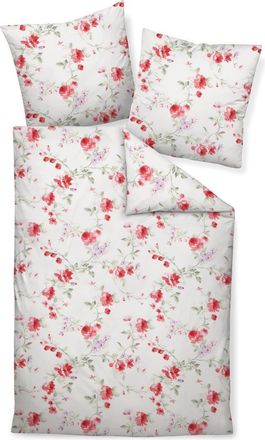 Janine Bettw&auml;sche Seersucker rot-wei&szlig; Gr&ouml;&szlig;e 135x200 cm (80x80 cm)