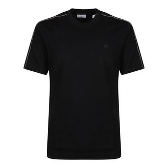 Burberry T-shirt &agrave; finitions &agrave; carreaux - Homme - Tops - Noir - Taille: S