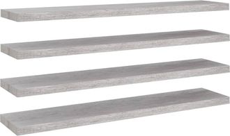 Generic Schwebendes Wandregal, 4 St&uuml;ck, MDF, Hochglanz-Wei&szlig;, Schwebendes Regal, 23/40/50/60/80/90/120 cm, Wandregal f&uuml;r Wohnzimmer/Arbeitszimmer/Bad/K&uuml;che (12