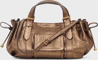 Gerard Darel Sac &agrave; main en cuir bubble m&eacute;tallis&eacute; - 18H - Mordor&eacute;