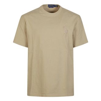Ralph Lauren Homme, Tops, Beige, Taille: S Cotton T-shirt