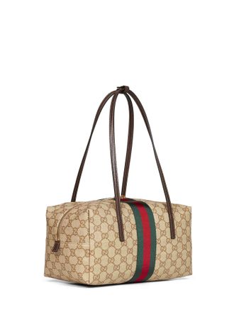 Gucci Womens Boston Bag Melrose Beige Gg Canvas Cotton Shoulder