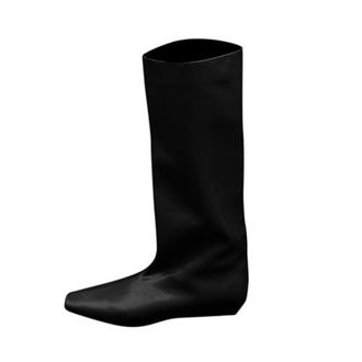 Generic Bottes hautes pour femme - Larges mollets - &Eacute;l&eacute;gantes - Couleur unie - Talon compens&eacute; bas - Confortables - &Agrave; enfiler - Pour f&ecirc;te, travail, Noir, 37.5 