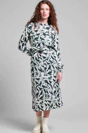 Dedicated Damen vegan Kleid Falsterbo Vögel Grün