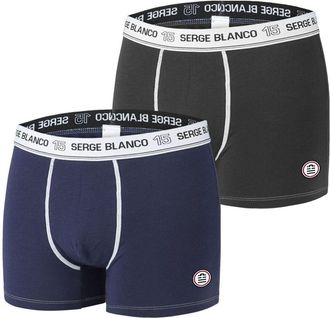 Serge Blanco Lot de 2 Boxers homme avec surpiq&ucirc;res Class
