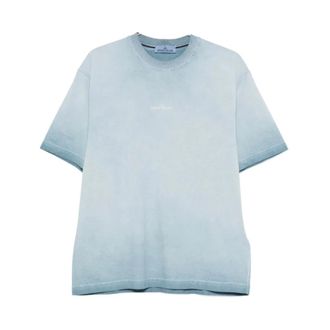 Stone Island Homme, Tops, Bleu, Taille: XL T-Shirt Powder