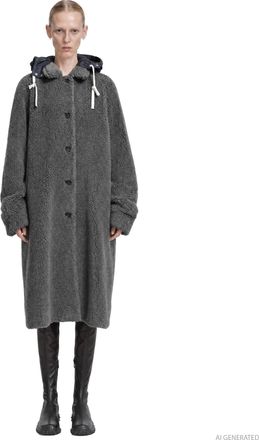Miu Miu Single-Breasted Fleece Coat