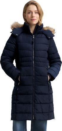 Tom Tailor Damen 1047533 Puffer-Mantel Mit Abnehmbarer Kapuze, 10668 - Sky Captain Blue, 3XL EU