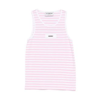 Iceberg Femme, Tops, Rose, Taille: 42 FR Horizontal Stripe Sleeveless Top