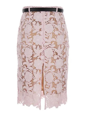 Self Portrait Womens Dress Pink Lace Skirt