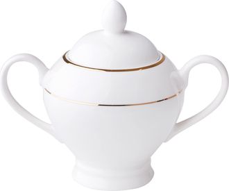 Ambition 23062 Zuckerdose Aura Gold 300 ml Porzellanzuckerdose Dose mit Deckel Zucker Schüssel Zuckerkännchen elegant modern, Porzellan