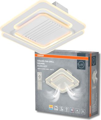 Osram Deckenlicht/-ventilator quadratisch, 55W, CCT, IP20 f&uuml;r den Innenbereich, wei&szlig;, dimmbar