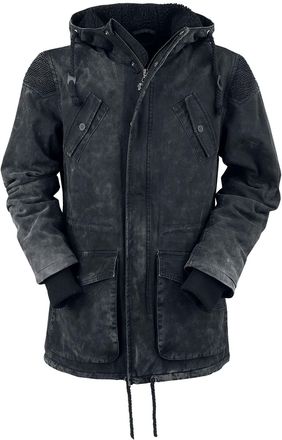 Rock Rebel by EMP Herren dunkelgrauer Parka mit Tunnelzug XXL