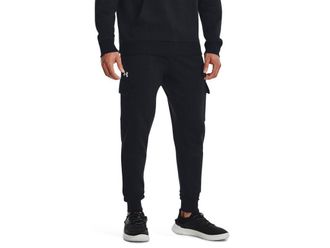 Under Armour Herren Rival Fleece Cargo Jogger, (001) Schwarz/Wei&szlig;, X-Klein