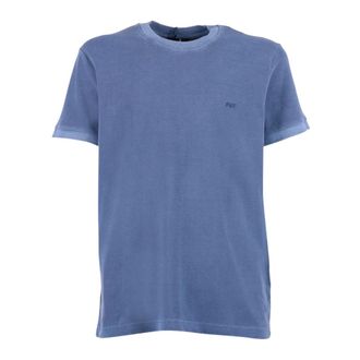 Fay T-Shirt Piquet Tinto Frosted - - Tops - Herren - Blau - 2XL