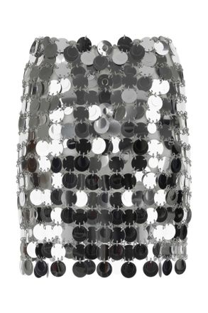 Paco Rabanne Womens Silver Maxi Sequins Mini Skirt P040 Gonne